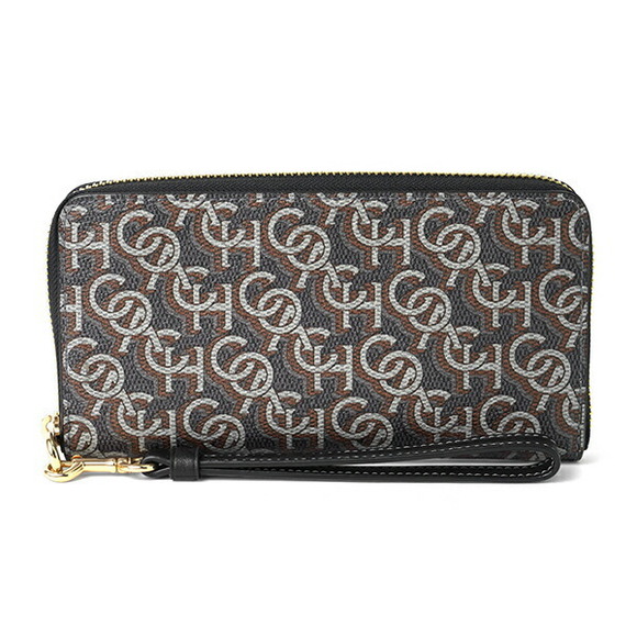 Coach | Bags | Coach Signature Monogram Long Wallet Black | Poshmark